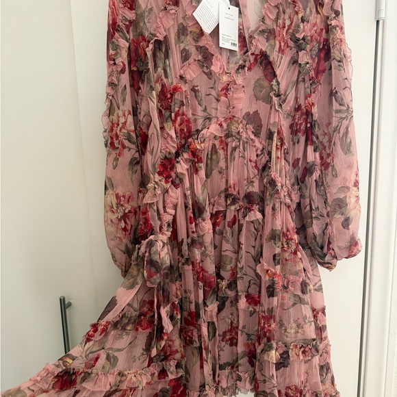 Zimmermann | Dresses | Zimmermann Mae Frill Billow Silk Draw Tie Dress ...